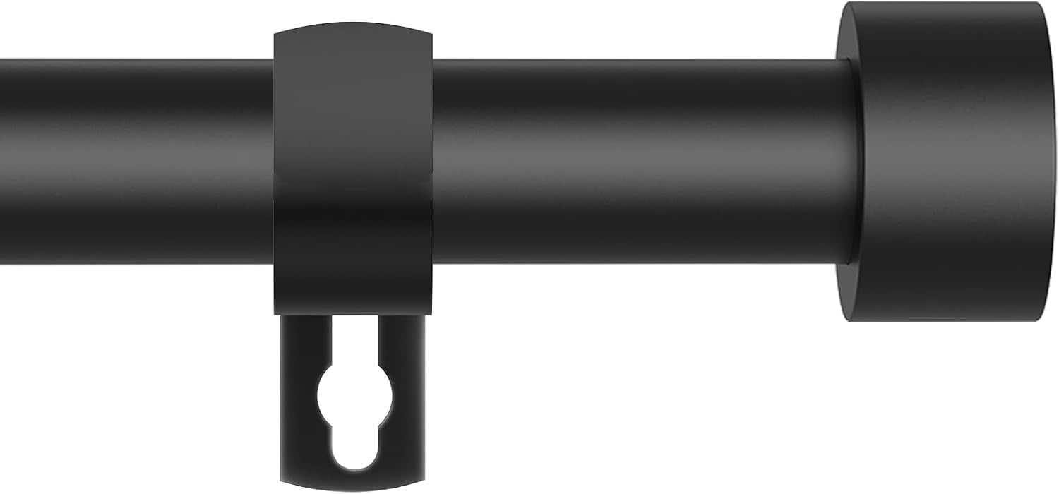 Black Curtain Rods for Windows 28 to 48 Inch,5/8 Inch Diameter Heavy ...