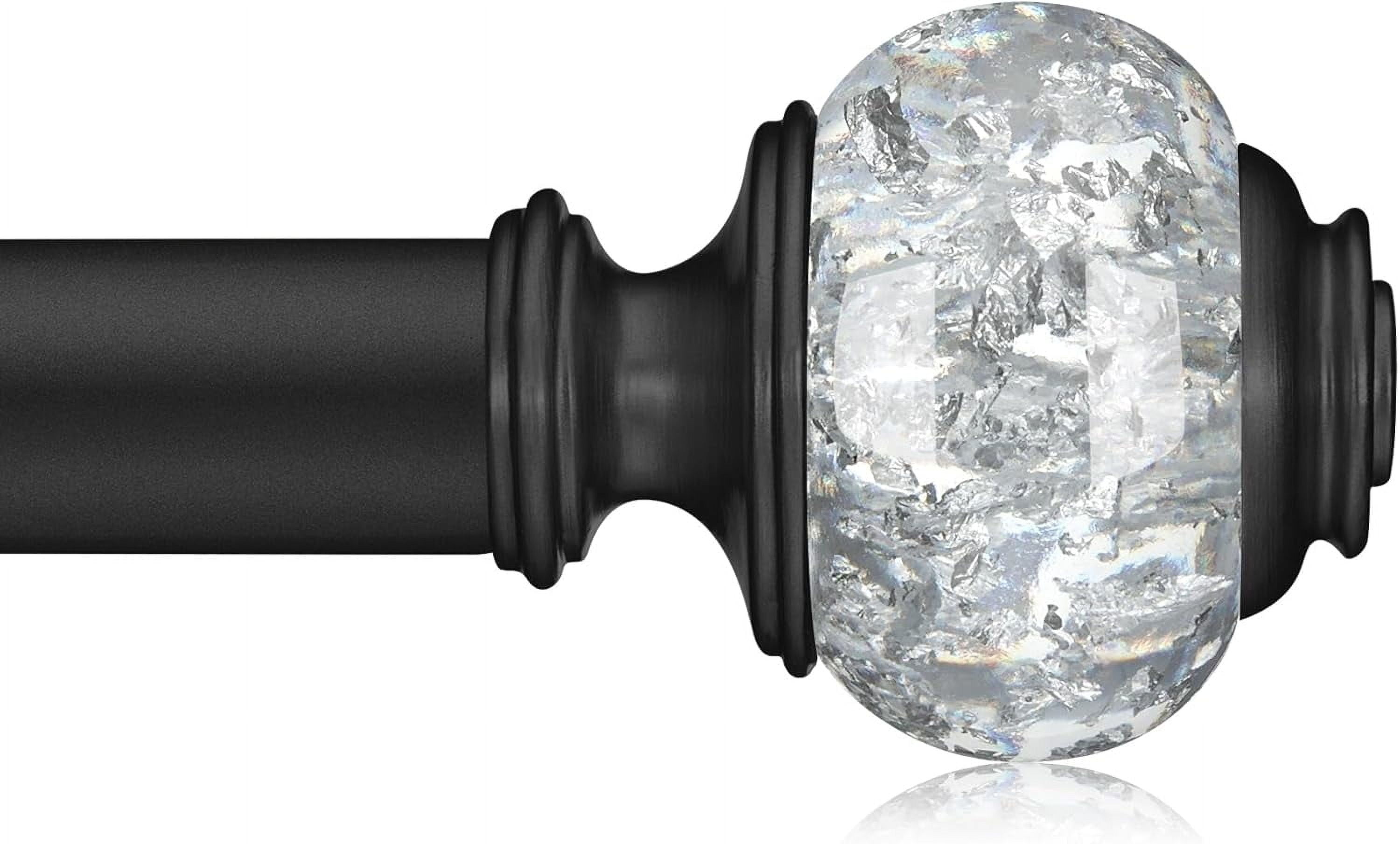 Black Curtain Rods for Windows 48-84 Inch, 6/8 Inch Adjustable ...