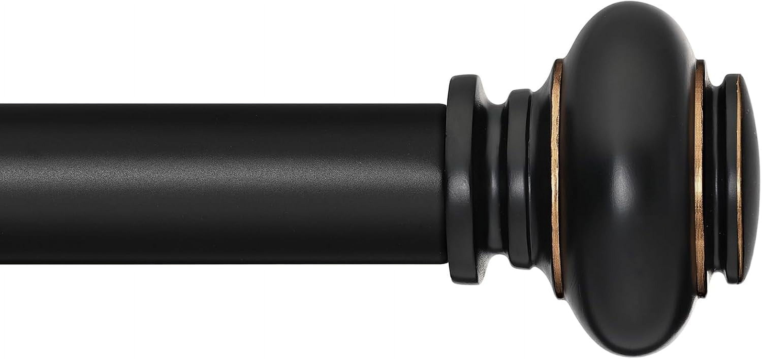 Black Curtain Rods for Windows 48 to 84 Inches Adjustable Decorative 1 ...