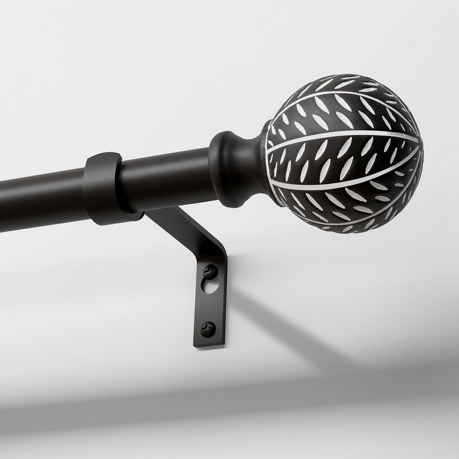 Black Curtain Rods for Windows 66 to 120 Inch(5.5-10ft),1'' Diameter ...