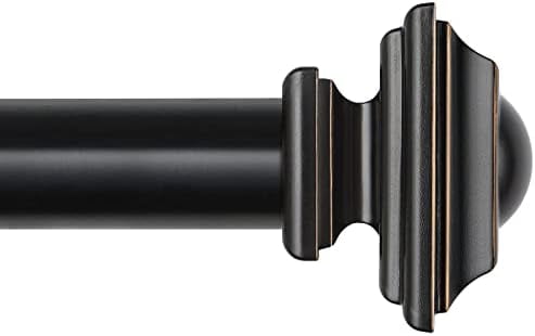 Black Curtain Rods for Windows 72 to 144 Inch, 1 Inch Heavy Duty Long ...