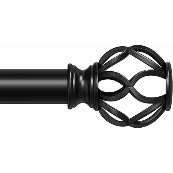 Black Curtain Rods for Windows 72 to 144 Inch, Decorative Extra Long ...