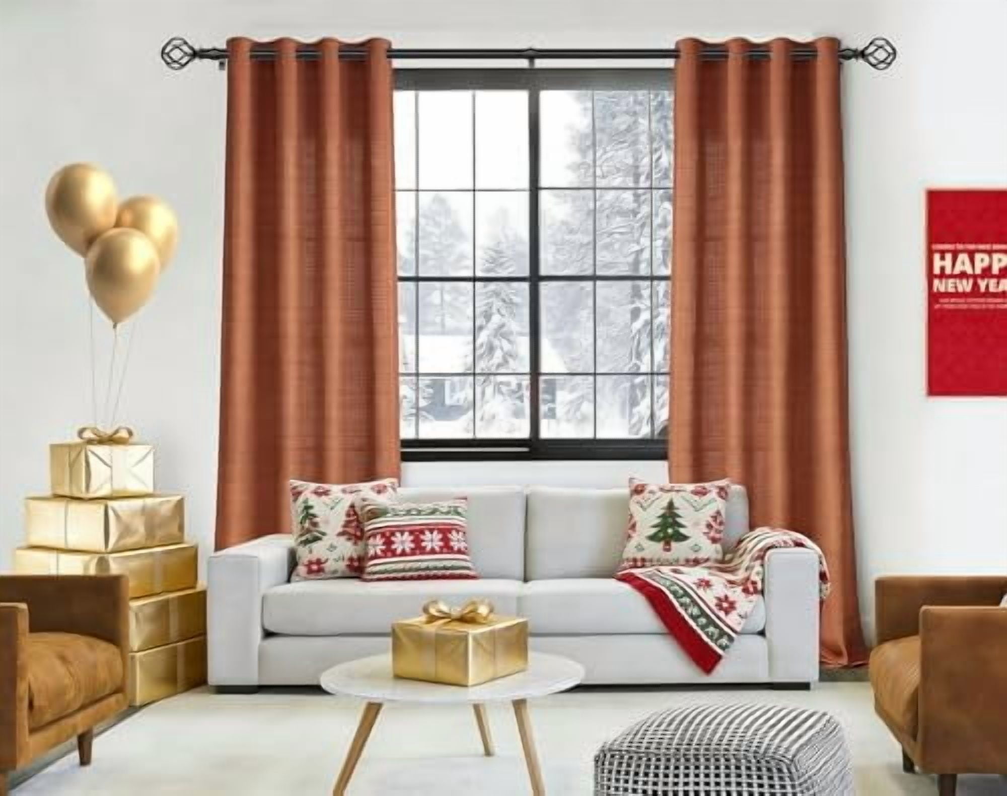 Black Curtain Rods for Windows 72 to 144 Inches (6-12ft), 1 Inch Heavy ...