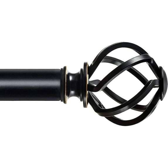 Black Curtain Rods for Windows 72 to 144 Inches (6-12ft), 1 Inch Heavy ...