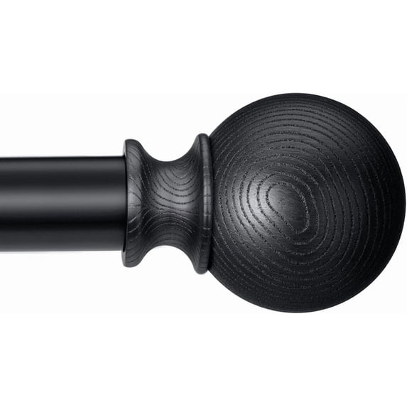 Black Curtain Rods for Windows 48-84 Inch Adjustable Heavy Duty 1 ...