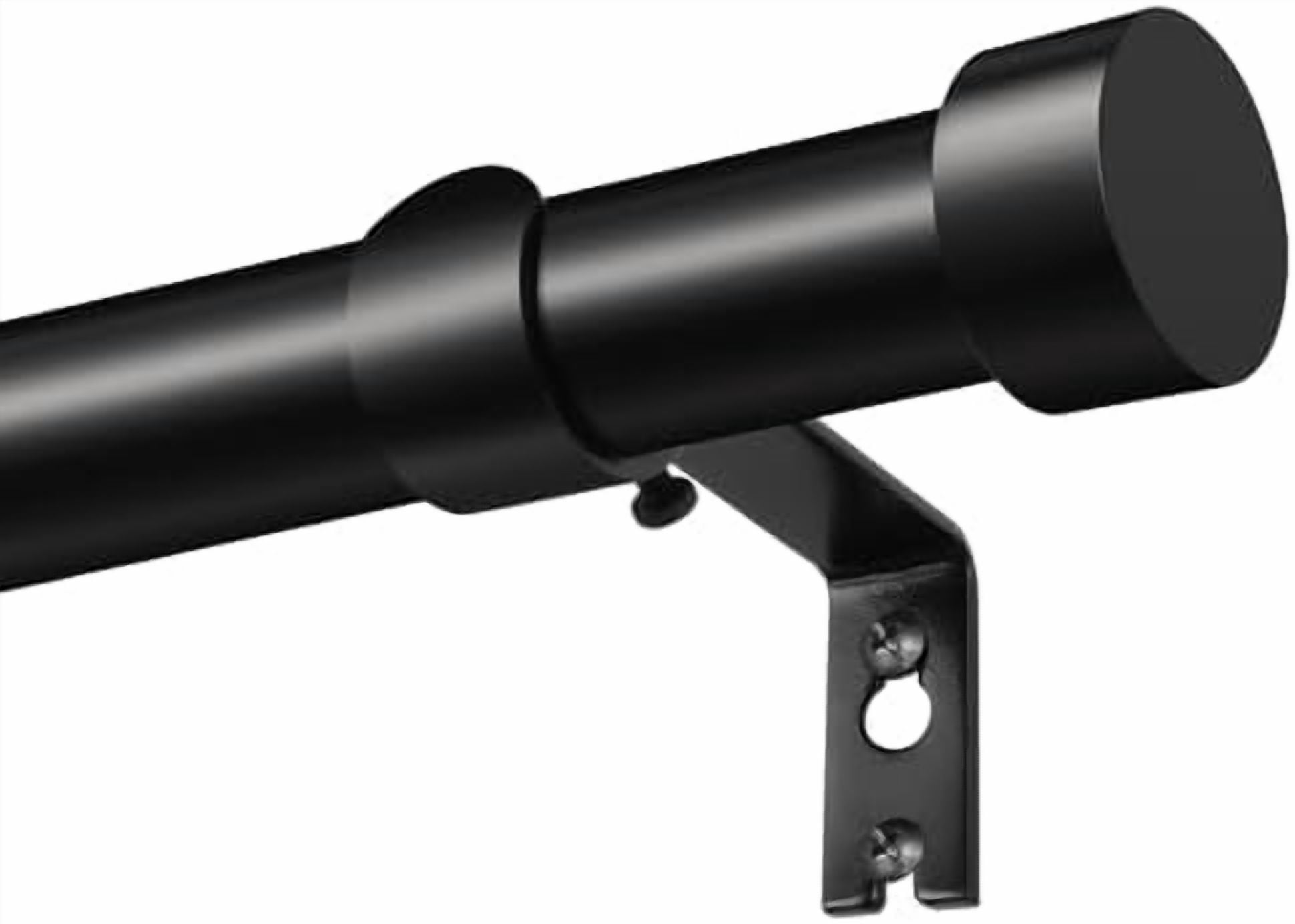 Black Curtain Rods for Windows 48 to 84 Inch (4-7 Feet), 1 Inch Heavy ...