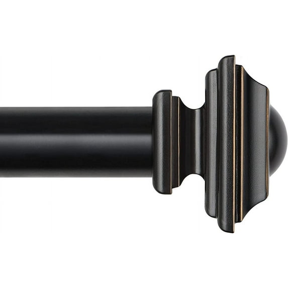 Black Curtain Rods for Windows 72 to 144 Inch, 1 Inch Heavy Duty Long ...