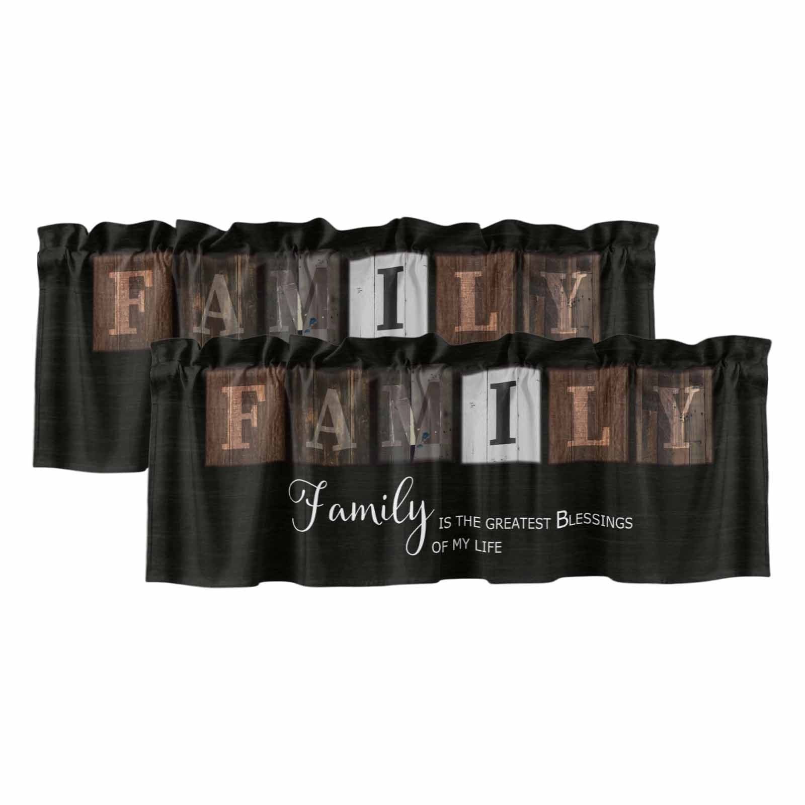 Black Curtain Valances for Windows, Kitchen Valance Window Treatments ...