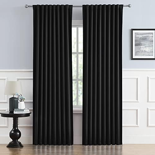 Black Out Curtains 45 Inch Long 2 Panels Burg for Bedroom Windows,Back ...