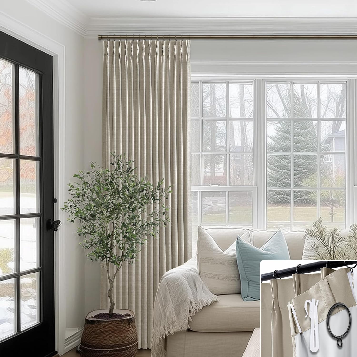 Black Out Curtains 84 Inch Long Length 2 Panels Set for Living Room ...
