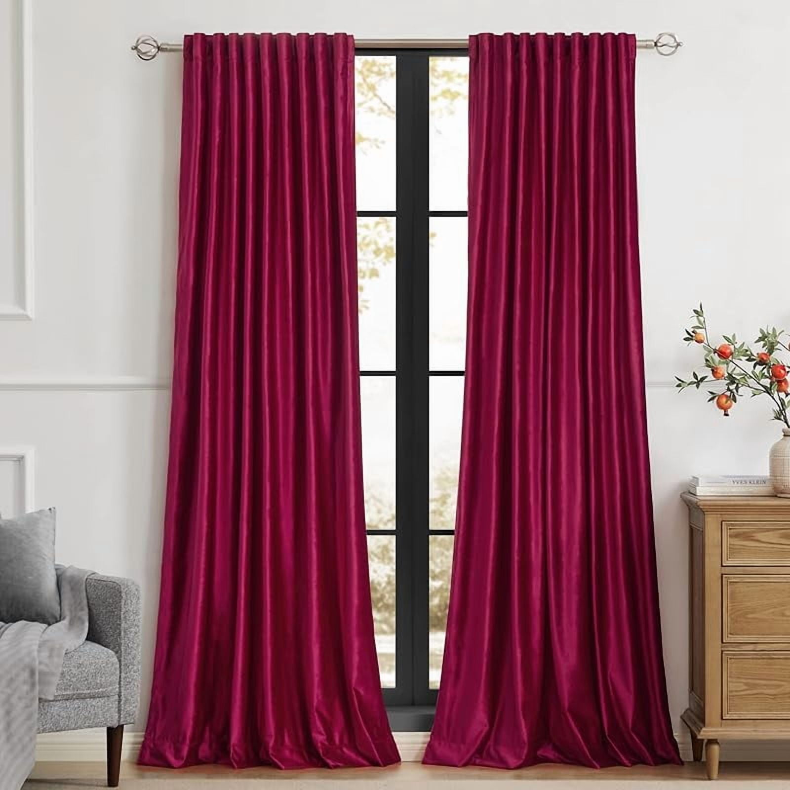 Black Curtains 96 inch for Living Room Velvet Drapes Blackout Rod ...