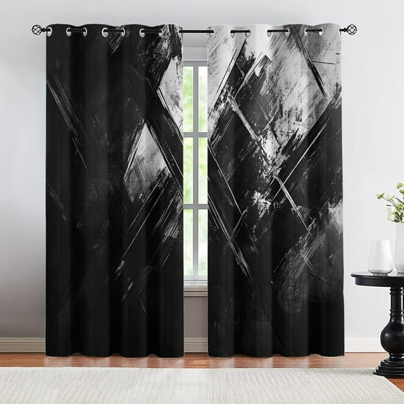 Black Curtains For Bedroom, Splash Art Blackout Curtains, Graffiti ...