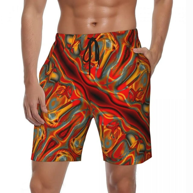 Black Curve Board Shorts Summer Swirl Lines Sports Surf Board Short ...