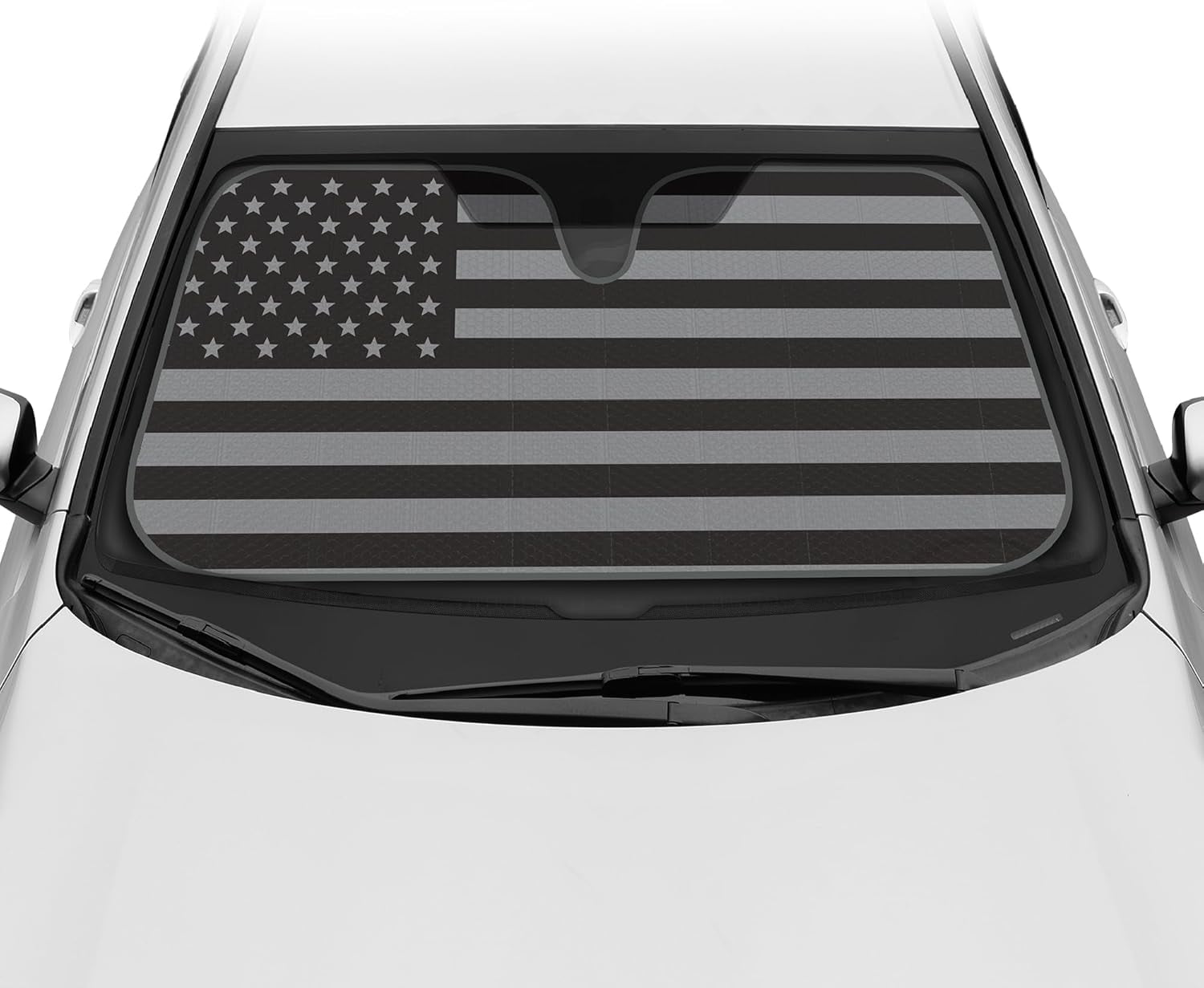 Black Curved Accordion Sun Visor for Car Windshield Cover - Truck ...