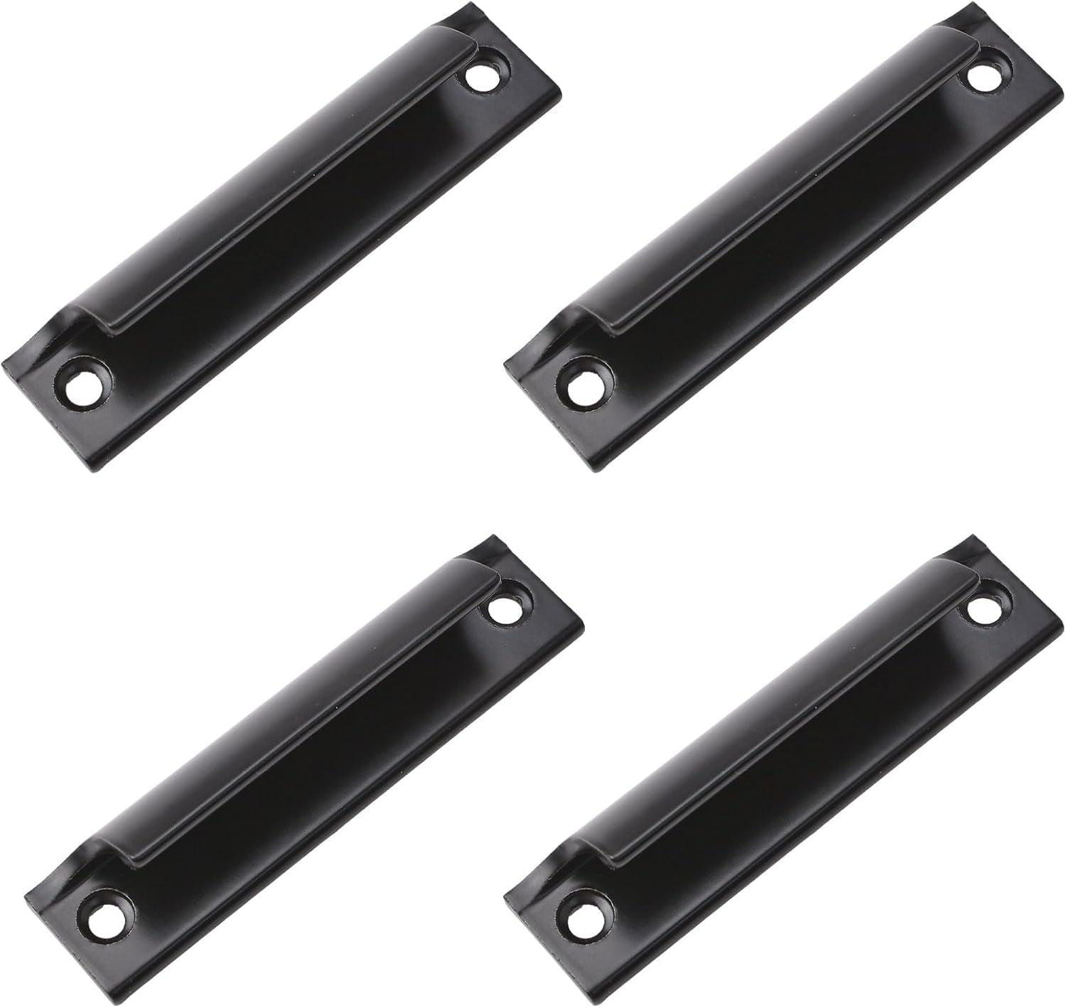 Black Curved Handle, 4PCS Aluminum Alloy Handle Sliding Door Handle ...