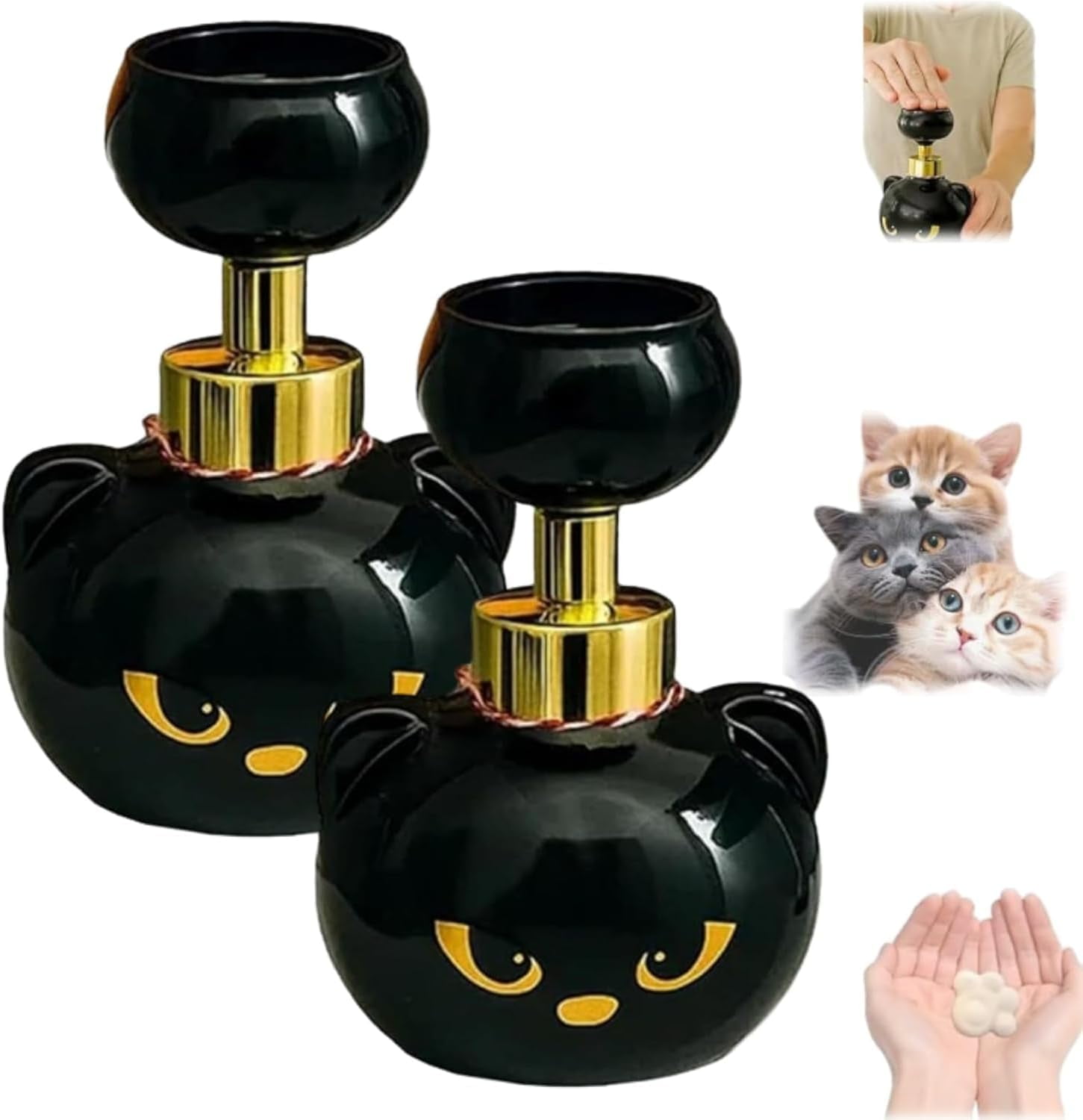 Black Cute Cat Shaped Foam Soap Dispenser,Paw Shaped Foam Pump ...