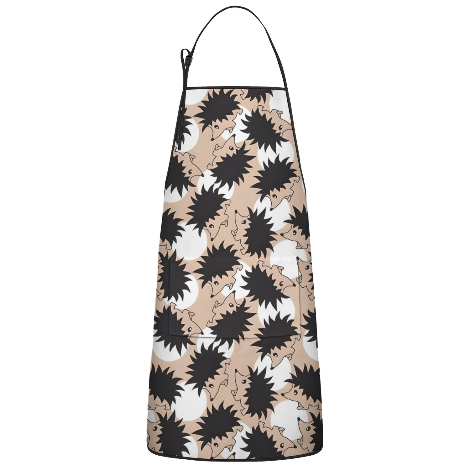Black Cute Hedgehog Pattern Apron-Garden Aprons for Women with Pockets ...