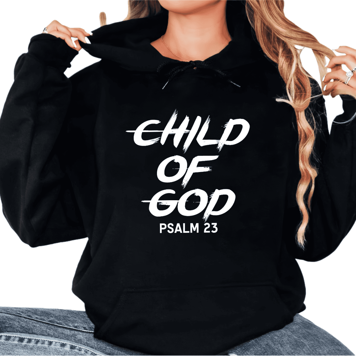 Black Cute Print hoodie Graphic Sweatshirt S-2XL Edgy Child Of God ...