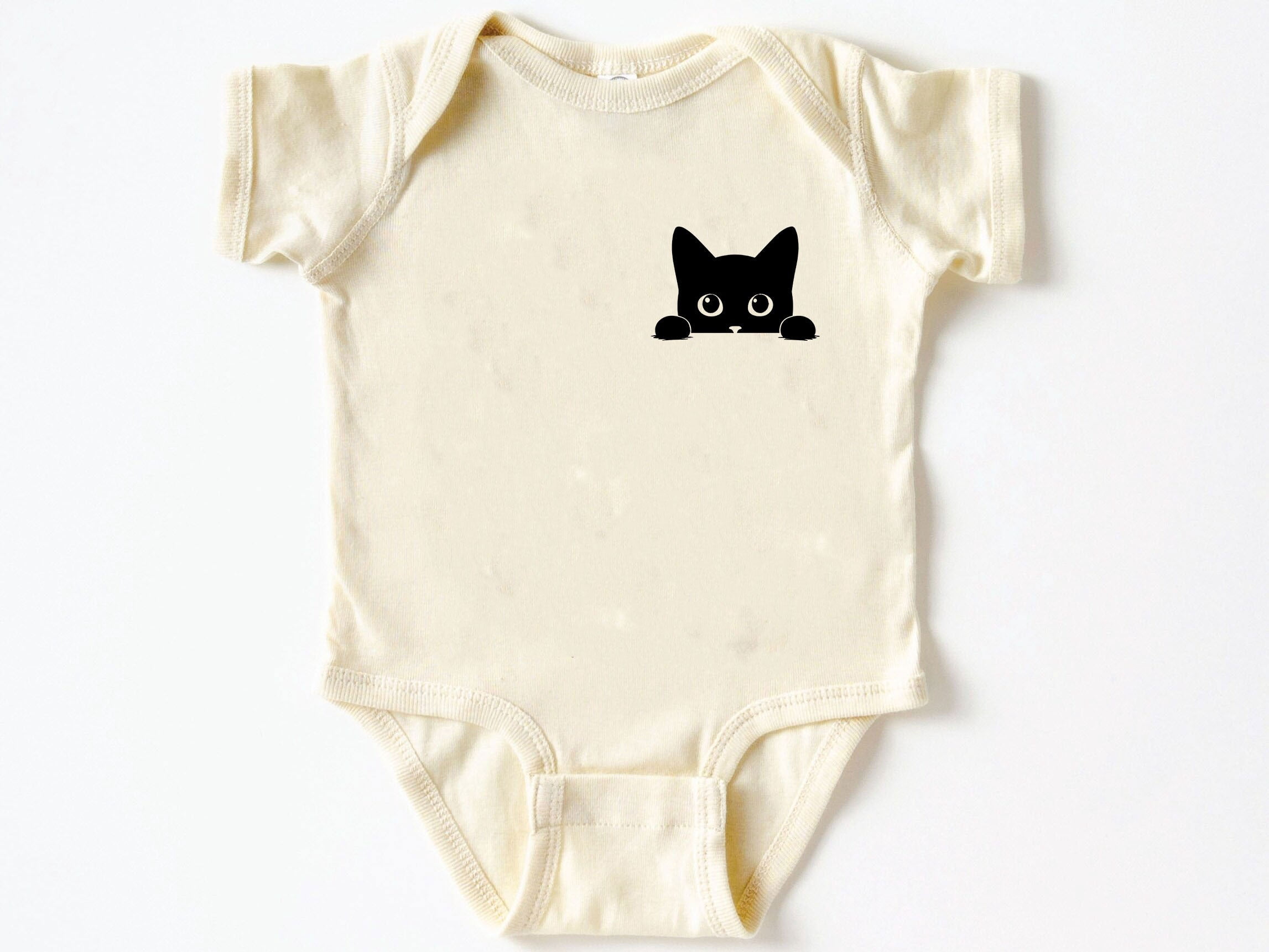 Black Cutie Cat Baby Bodysuit ,Funny New Born New Parent Baby Onesie ...