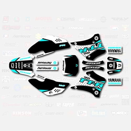 Black & Cyan Shift Racing Graphics Kit fit 00-07 YAMAHA TTR125 Sticker ...