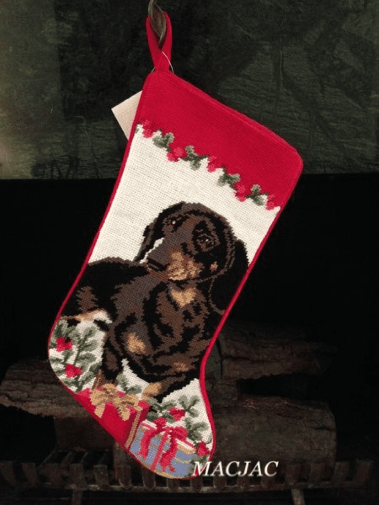 Black Dachshund Dog Needlepoint Christmas Stocking - Walmart.com