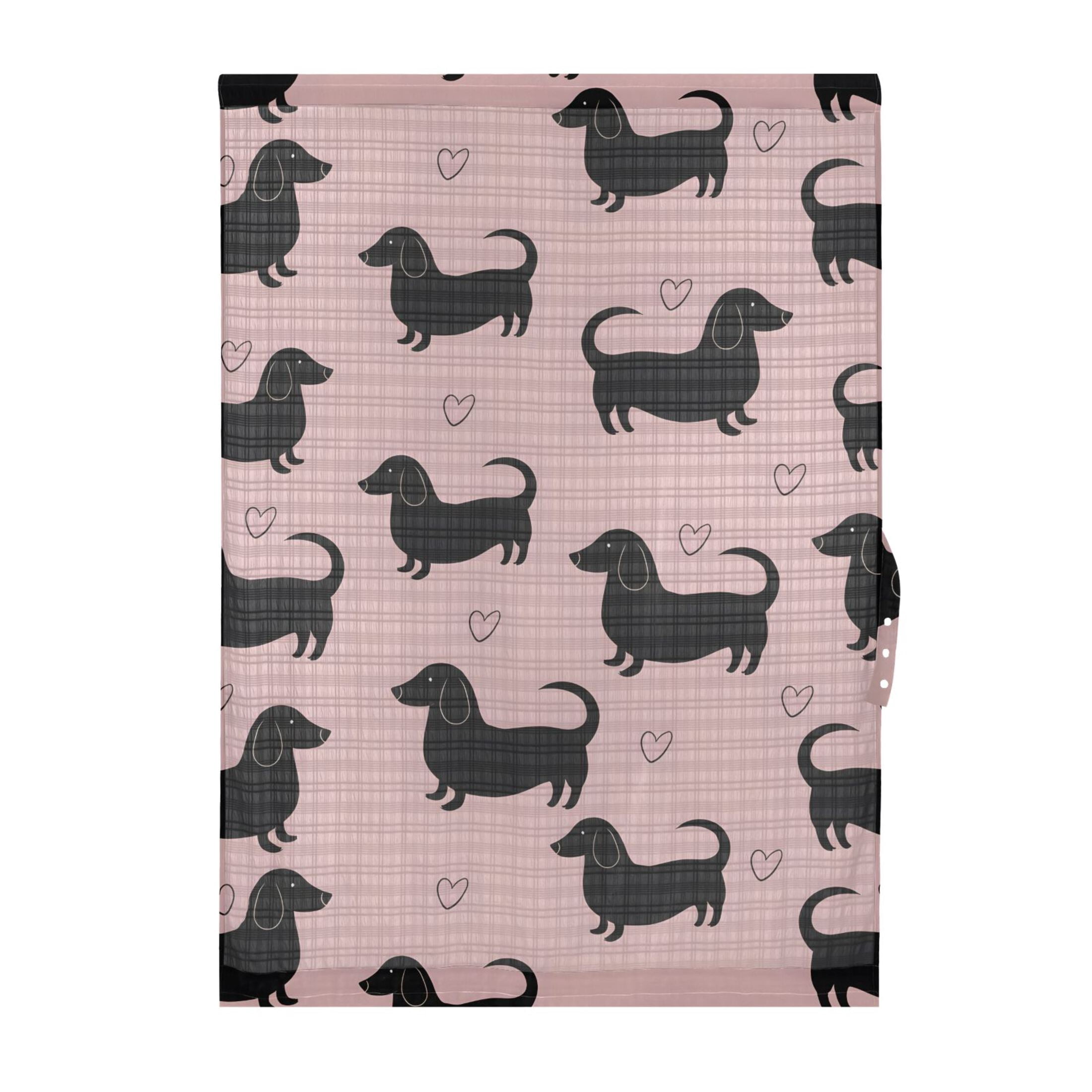 Black Dachshund Dog Pattern Door Curtain Sheer Privacy Light Filtering ...