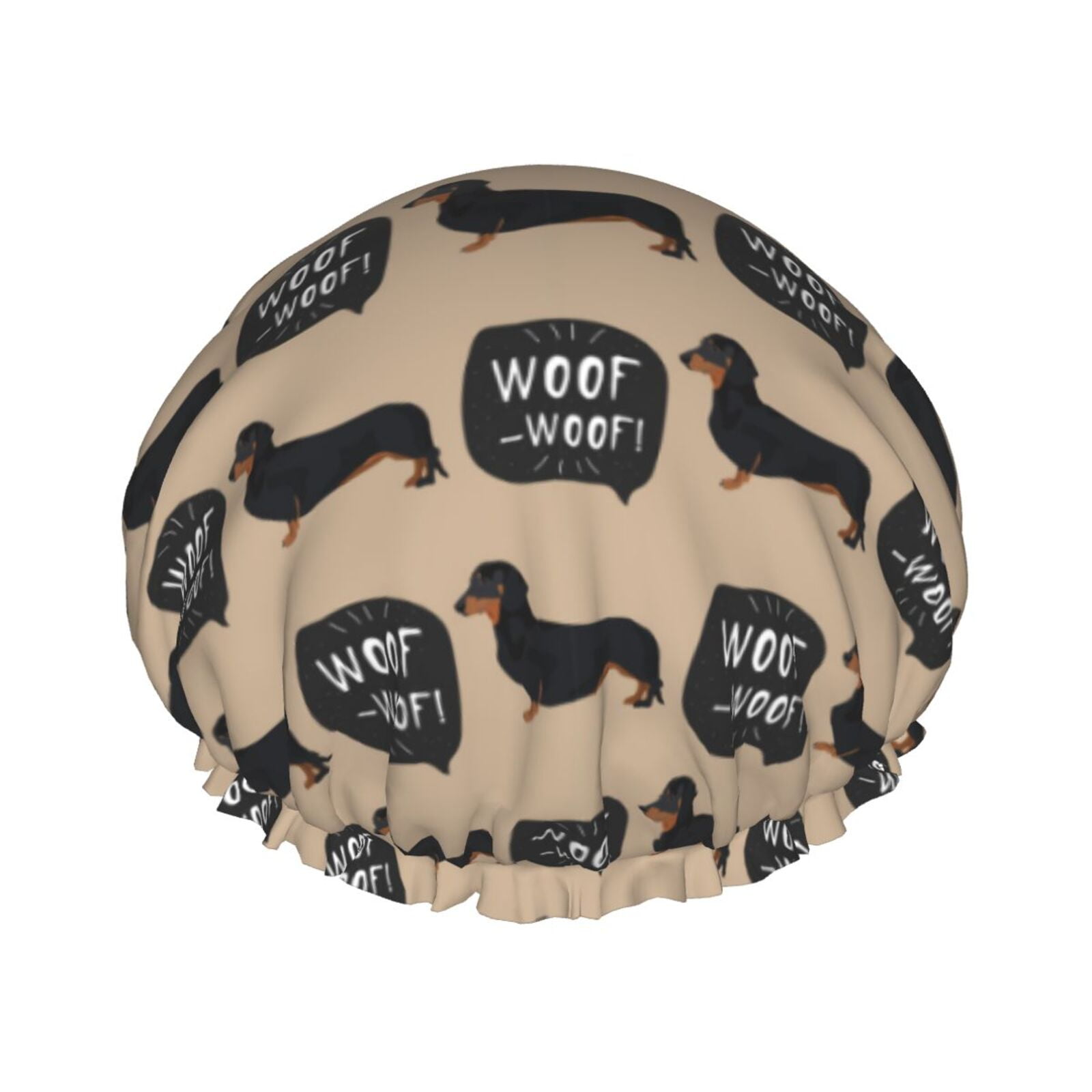 Black Dachshund Dog Puppy Shower Cap for Women, Double Waterproof ...