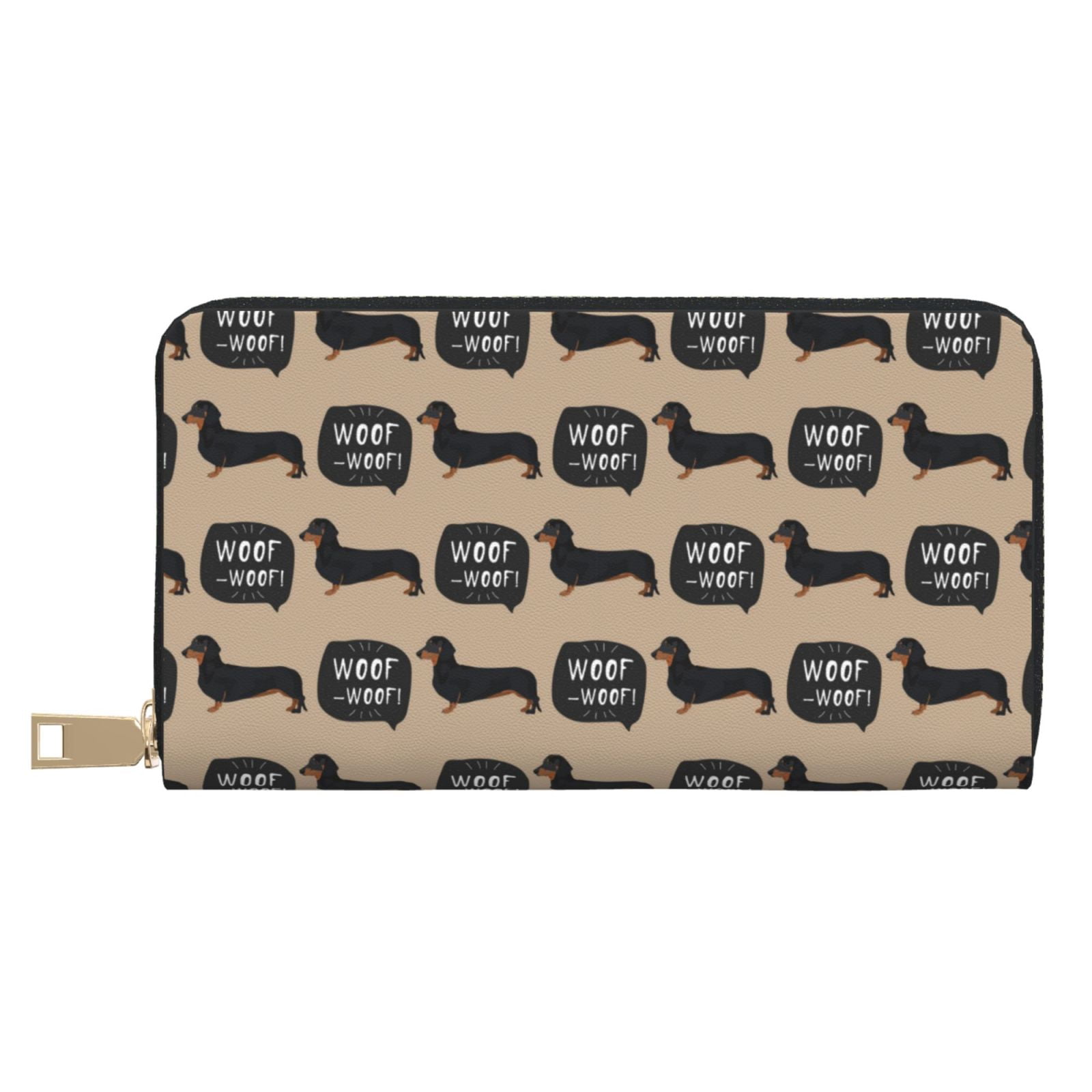 Black Dachshund Dog Puppy Wallet Women, Leather Bifold Multi Card ...