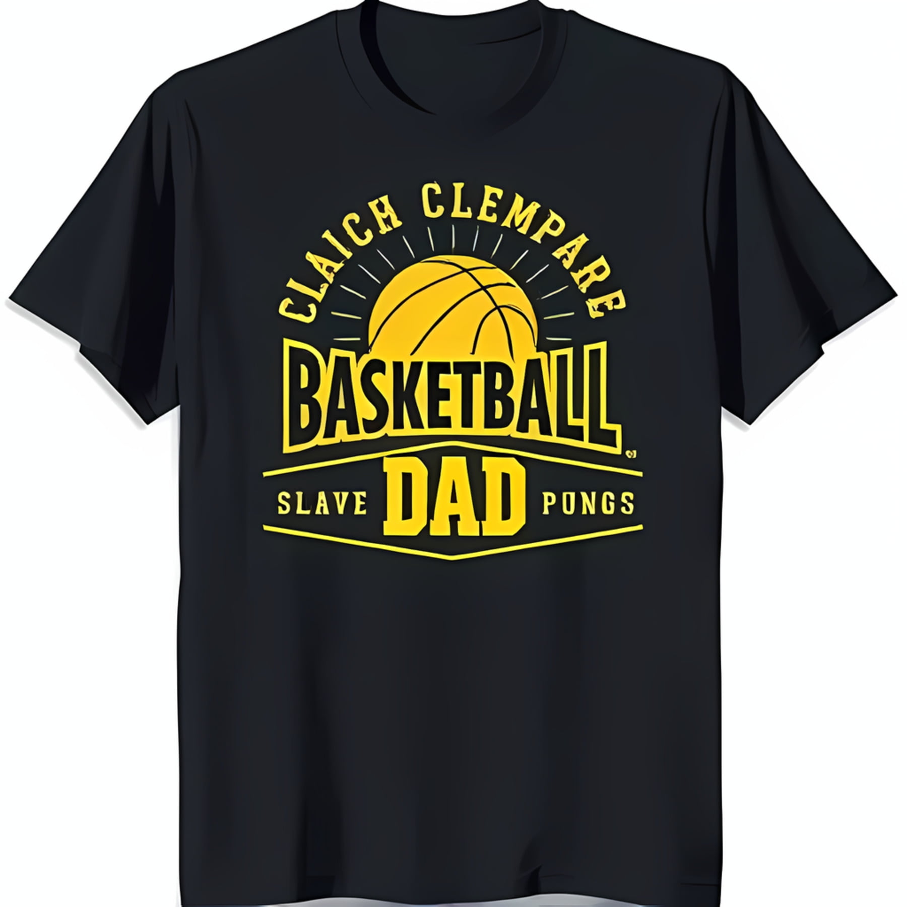 Black Dad T-Shirt with Yellow Circle Design Unique for Fans - Walmart.com