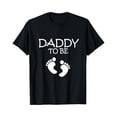 Black Daddy to Be T-Shirt with Feet Prints - Perfect New Dad Gift Tee ...