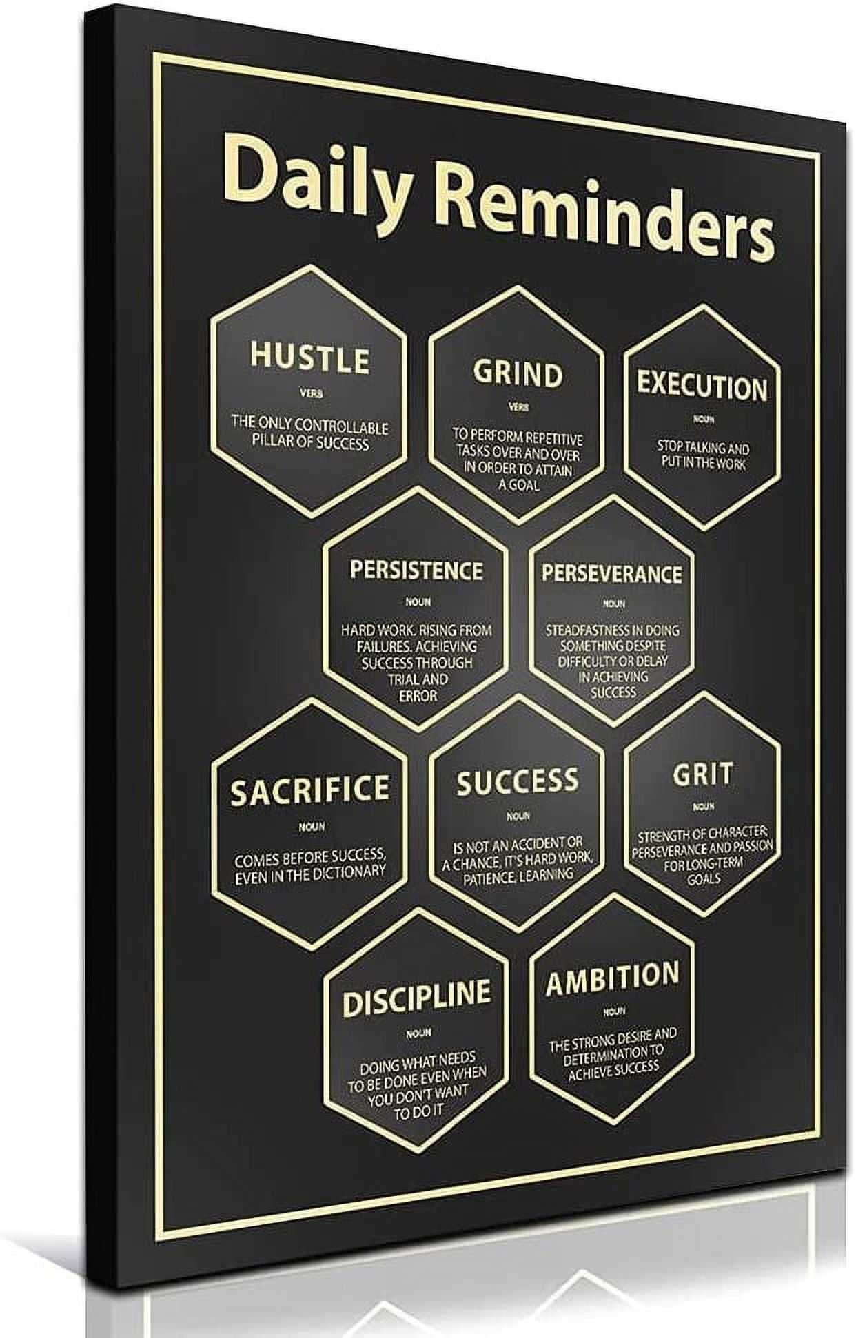 Black Daily Reminders Inspirational Wall Art Motivational Office Decor ...