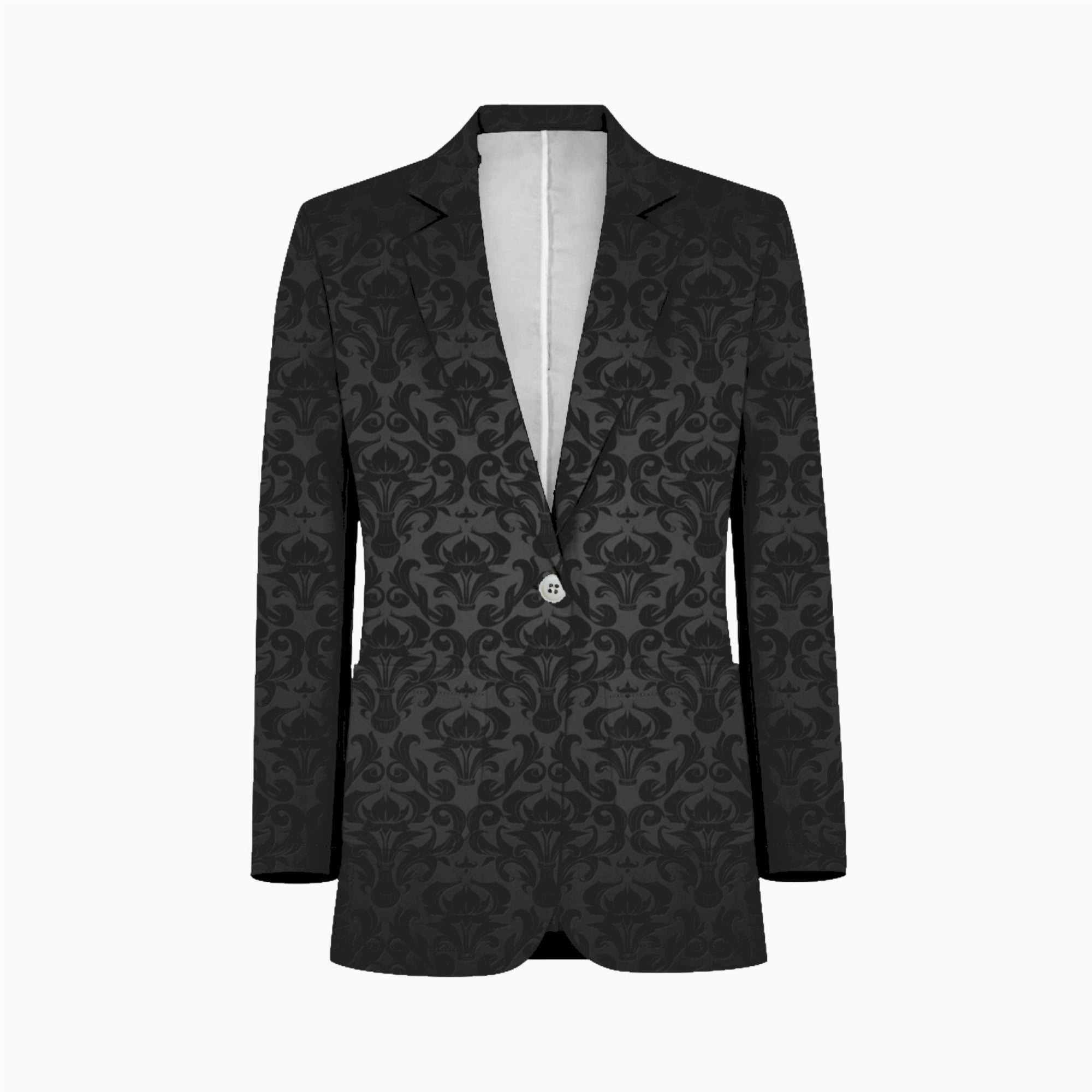 Black Damask Background Men's Suit Blazer Casual Party Wear Slim Fit ...