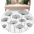 Black Dandelion Round Area Rugs Collection 8', Country Modern ...