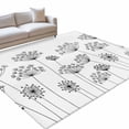 Black Dandelion Washable Rug 3x5 Area Rug for Living Room Bedroom Non ...