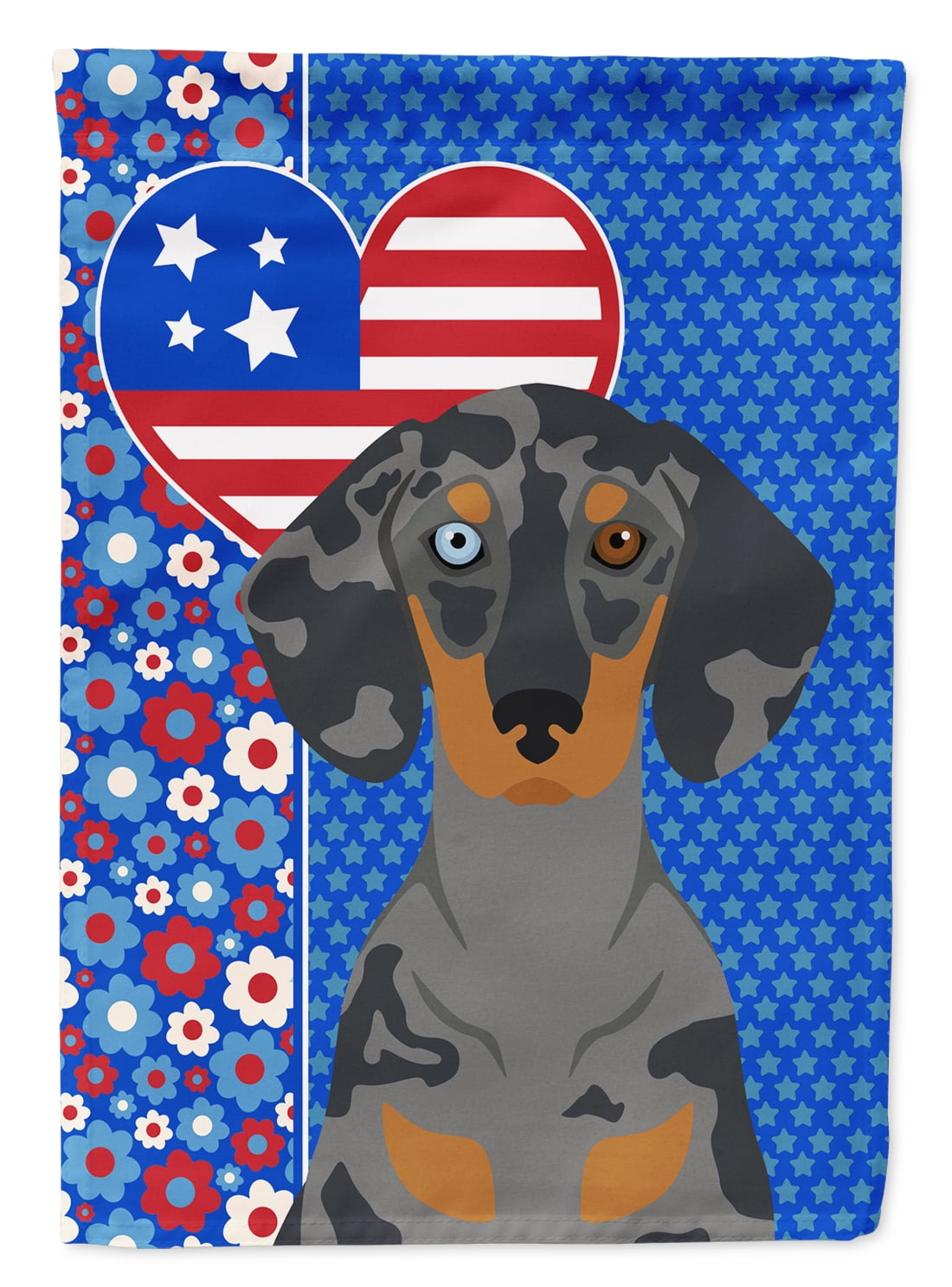 Black Dapple Dachshund USA American Flag Canvas House Size - Walmart.com