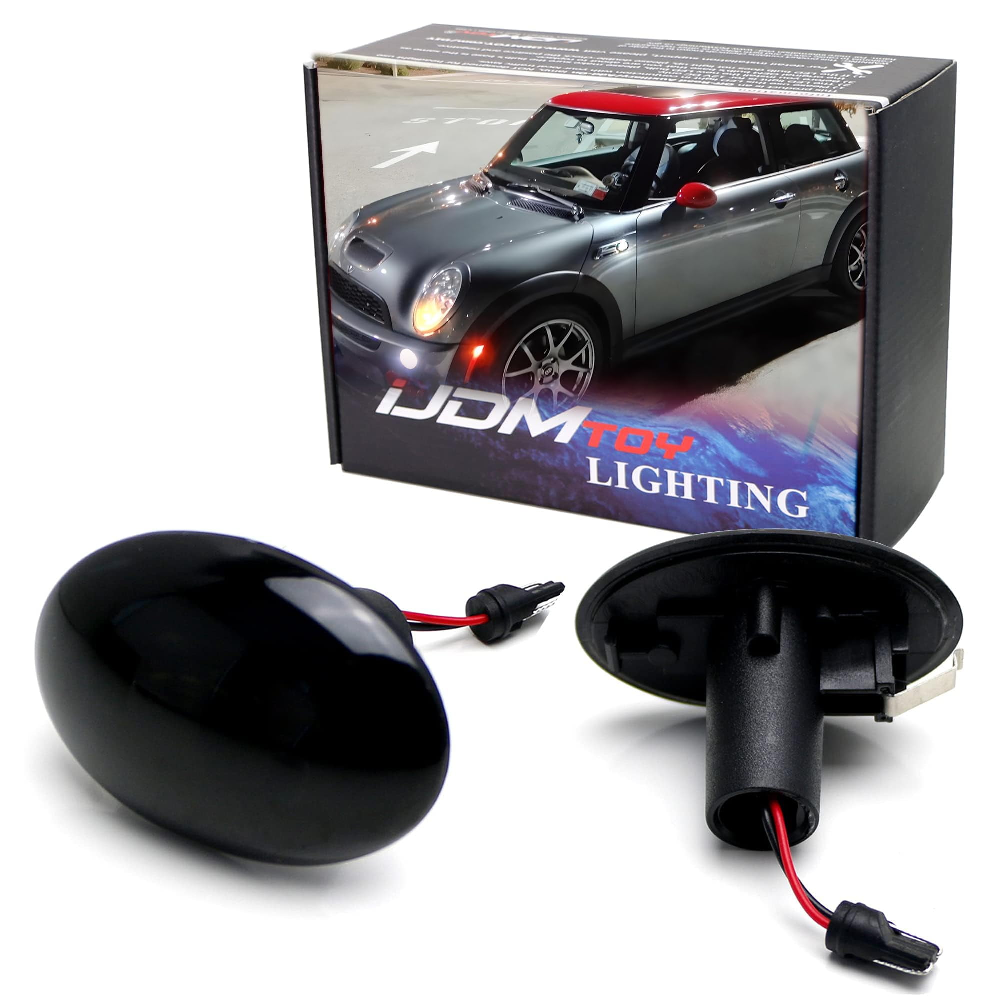 Black Dark Lens Xenon White LED Fender Front Side Marker Blinker Lights ...