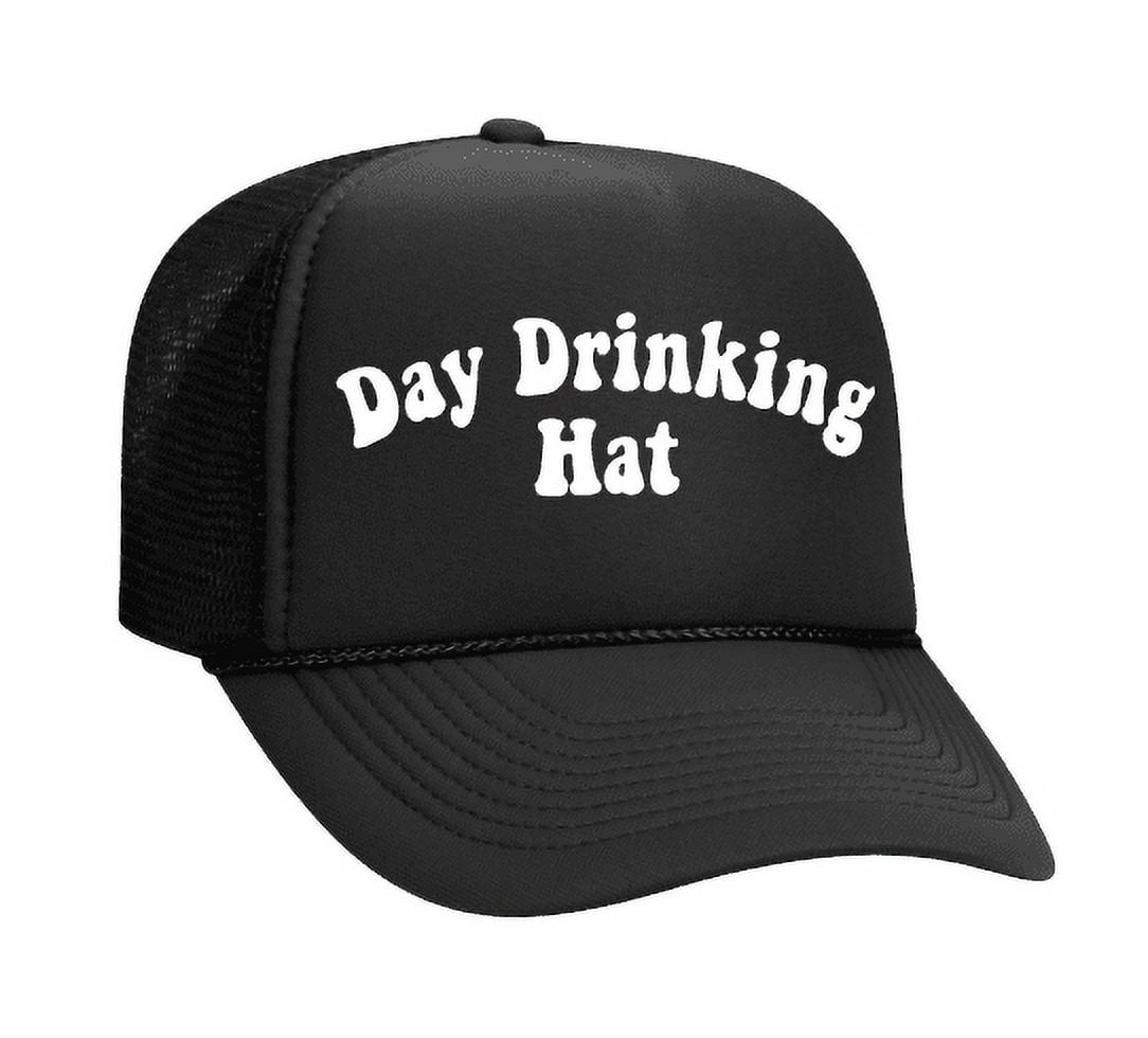 Black Day Drinking hat Trucker hat Varsity font bride bridesmaid party ...