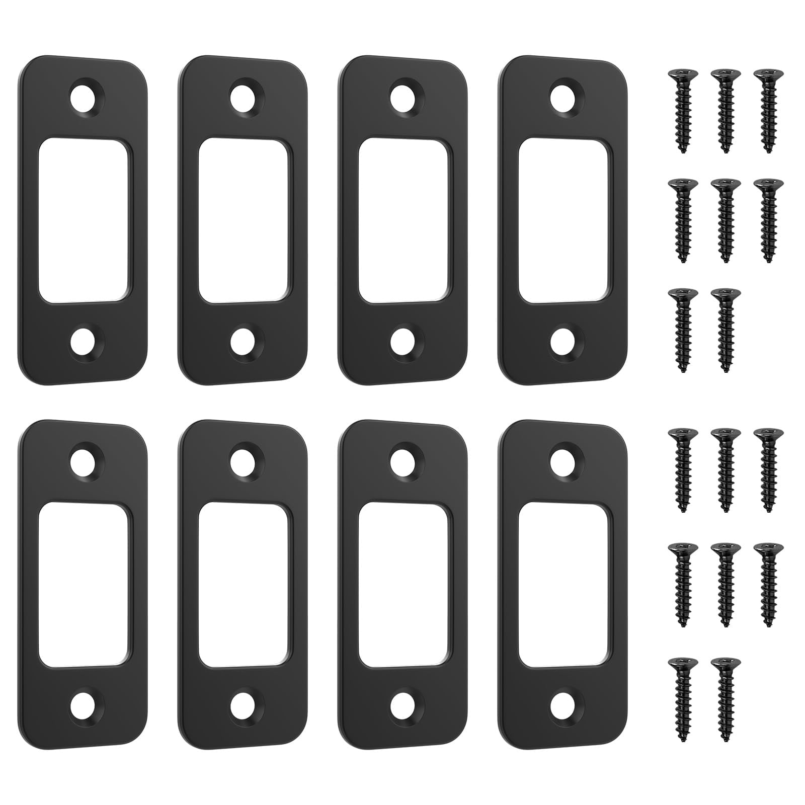 Black Deadbolt Strike Plate - Lock Strike Plate for Exterior Doors 1" x ...