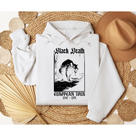 Black Death European Tour 1347-1351 Vintage Graphic Hoodie, Medieval ...