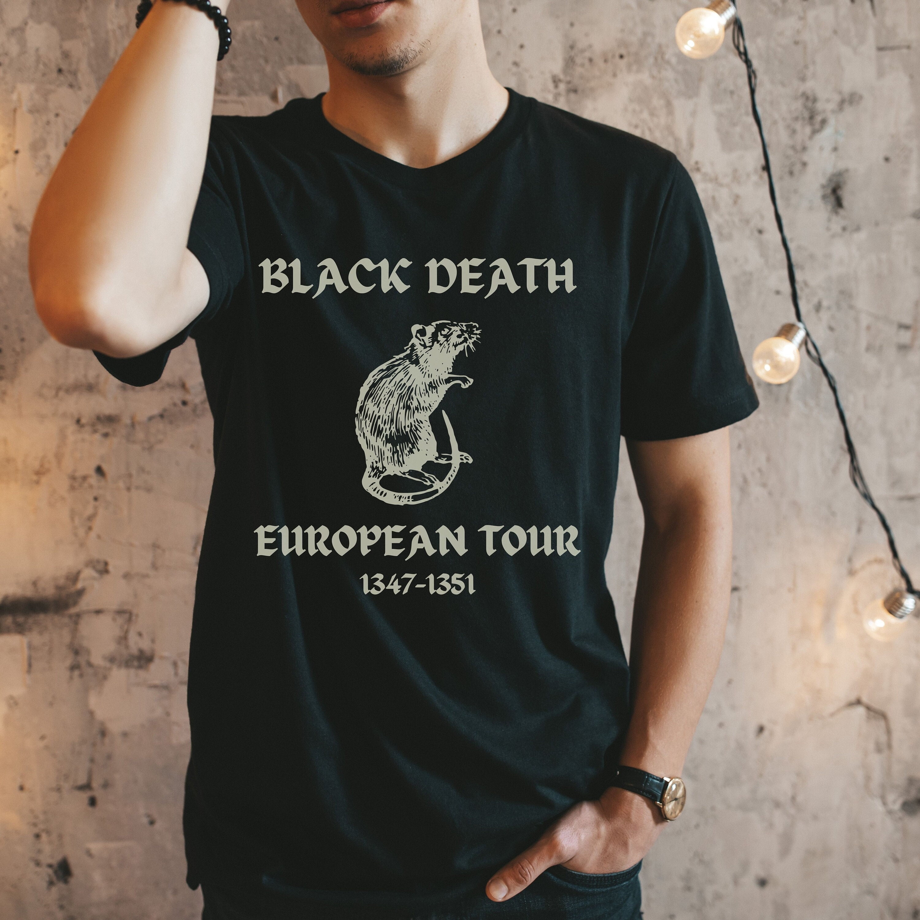 Black Death European Tour Shirt, Dark Medieval Clothing, Grunge Horror ...