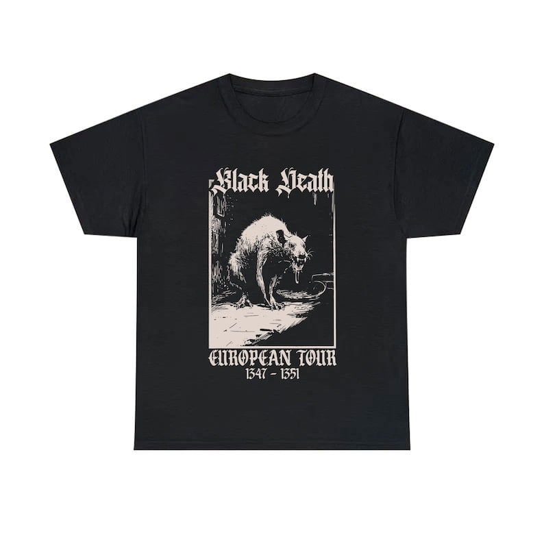 Black Death T-Shirt Medieval Rat Shirt Gothic Grunge Clothing Horror ...