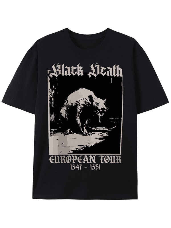 Black Death T-Shirt Medieval Rat Shirt Gothic Grunge Clothing Horror ...