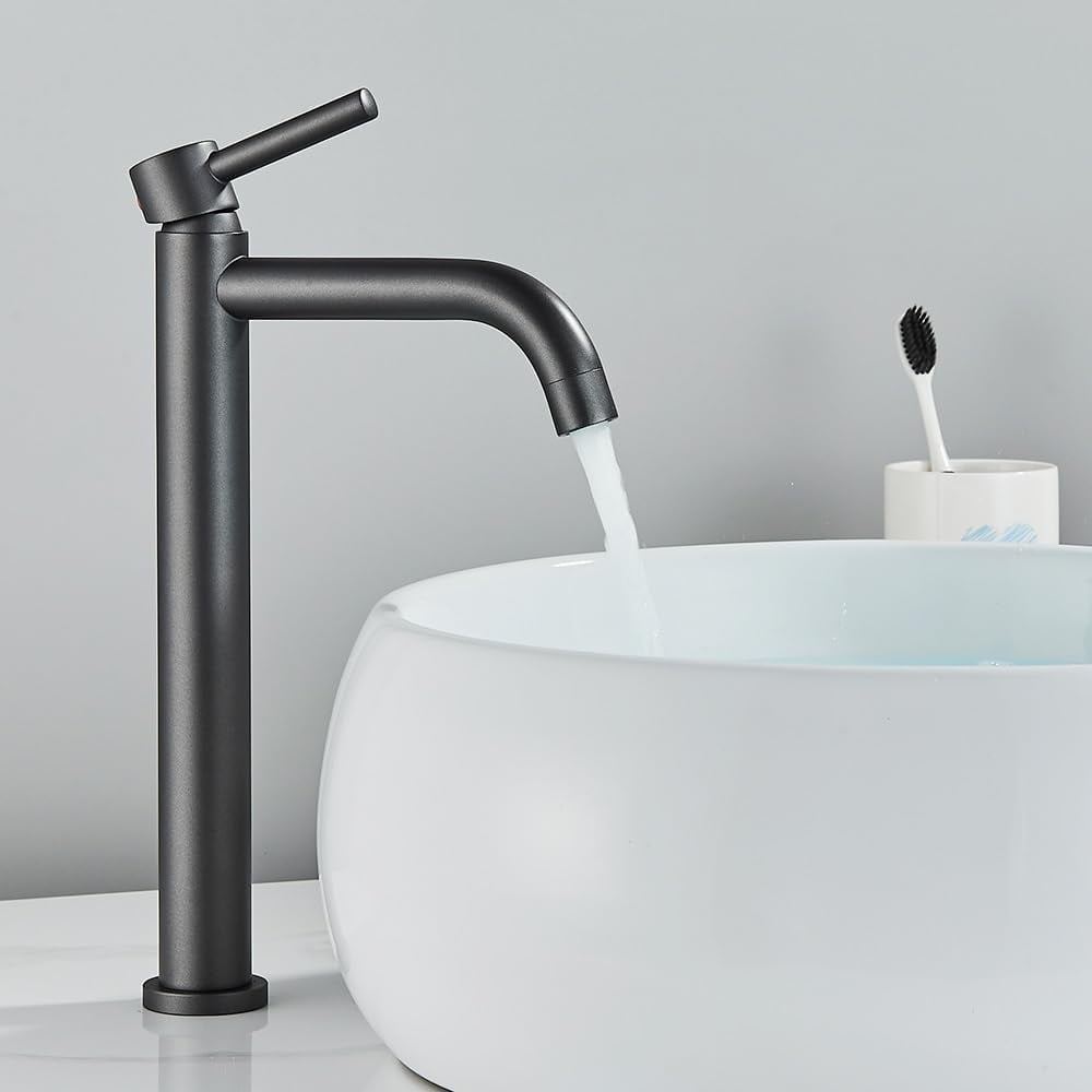 Black Deck Mounted Bathroom Basin Mixer Tap Basin Vessel Sink Faucet ...