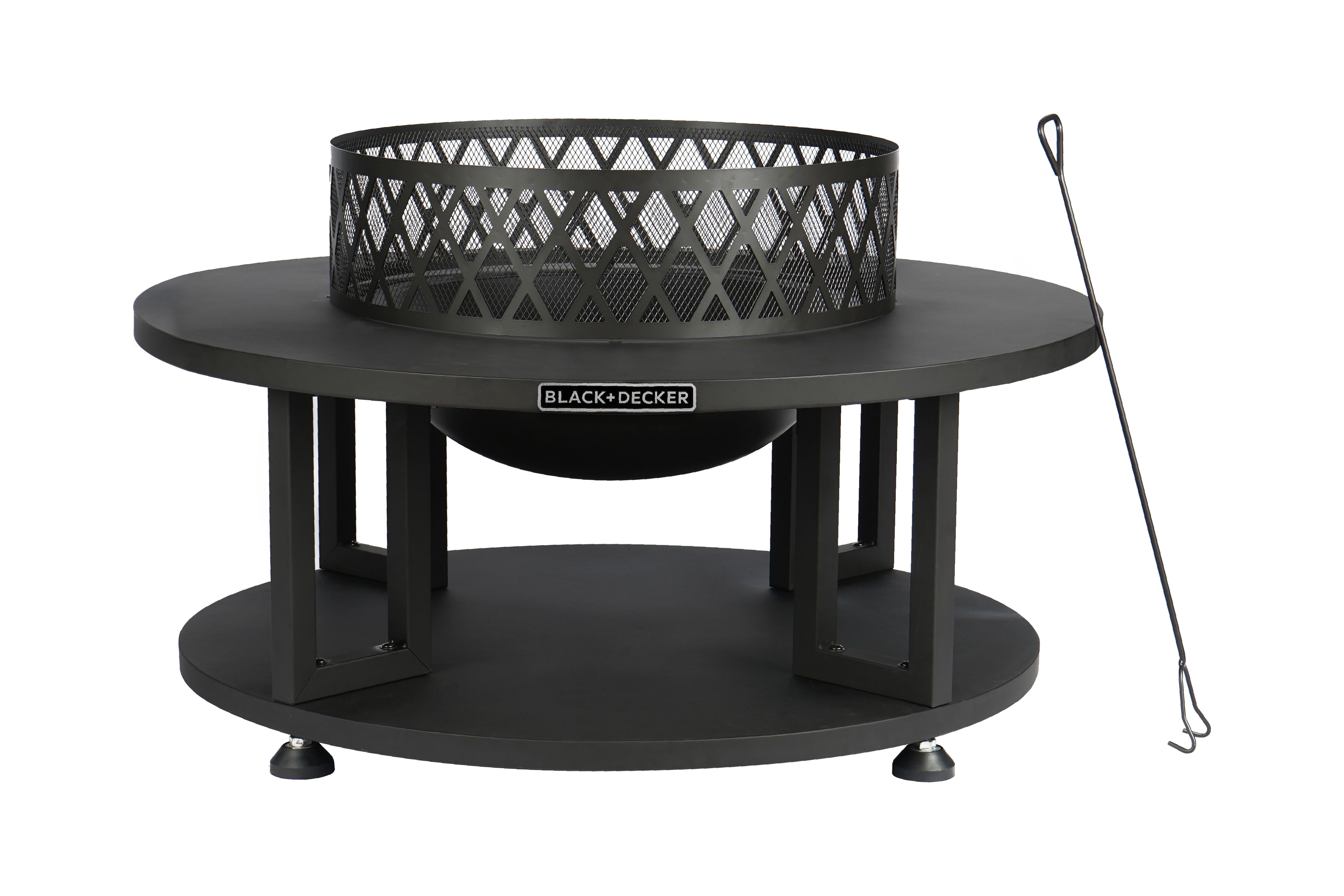 BLACK+DECKER 38 Steel Fire Pit for Hotel Outdoor Heating - Walmart ...