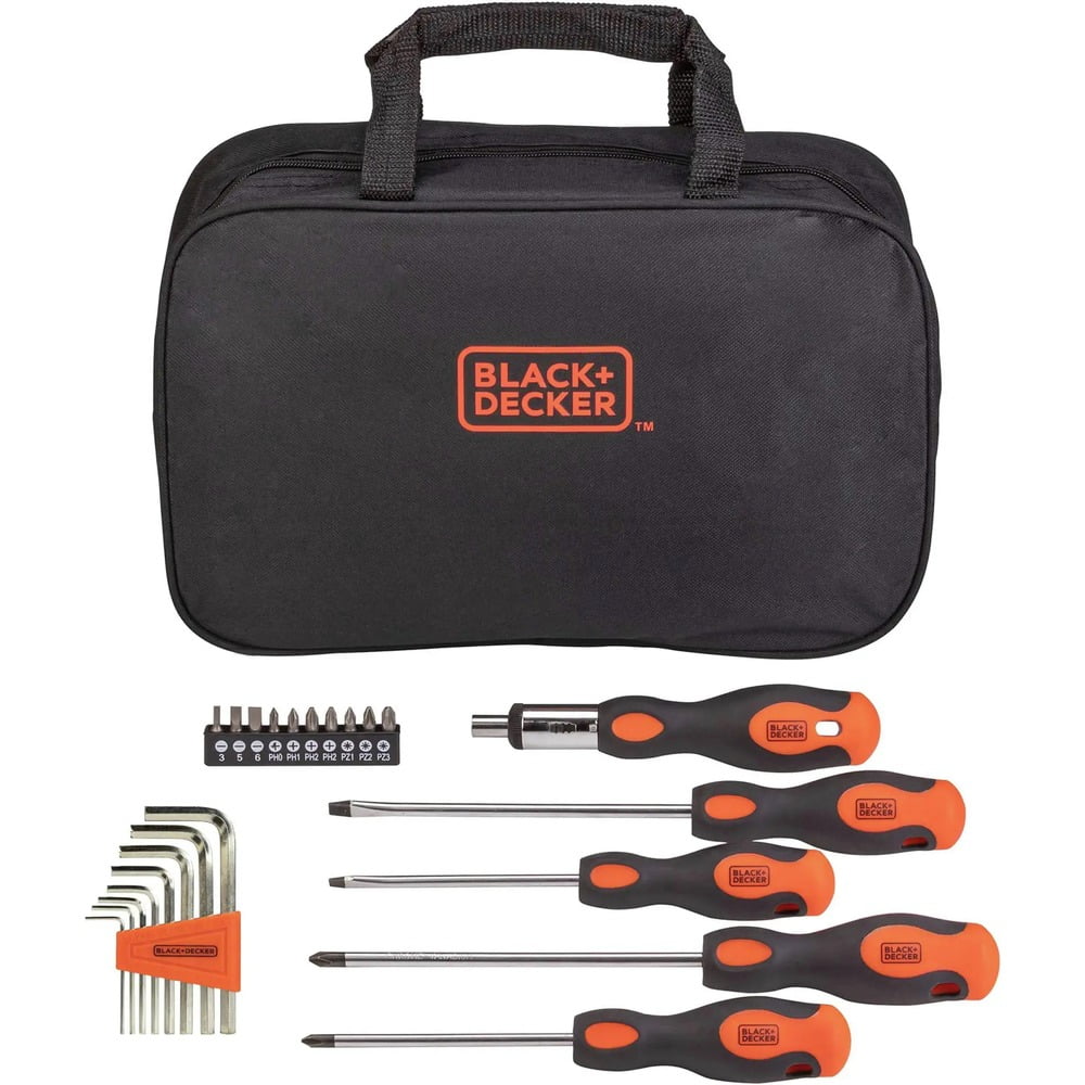 Black & Decker BDHT6223CAPB 23-Piece Screwdriver Set with Storage Bag ...