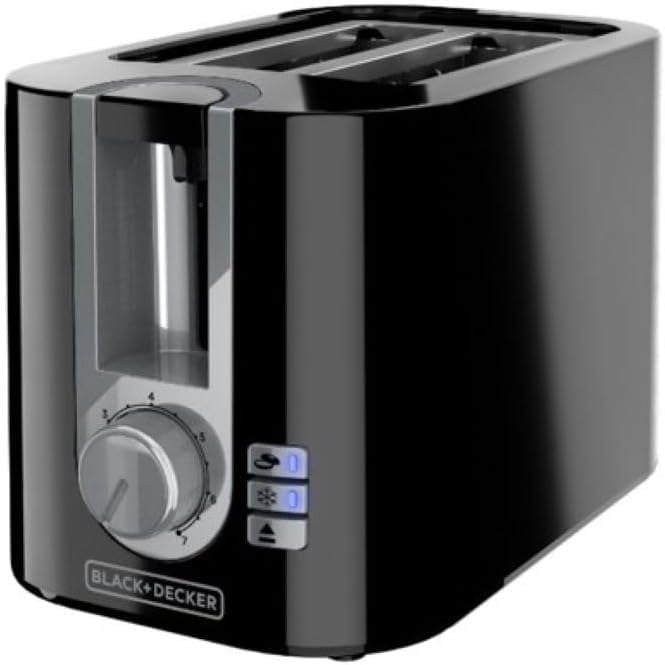 BLACK+DECKER 2-Slice Toaster, Extra-Wide Slots, 7 Shade Settings, Bagel ...