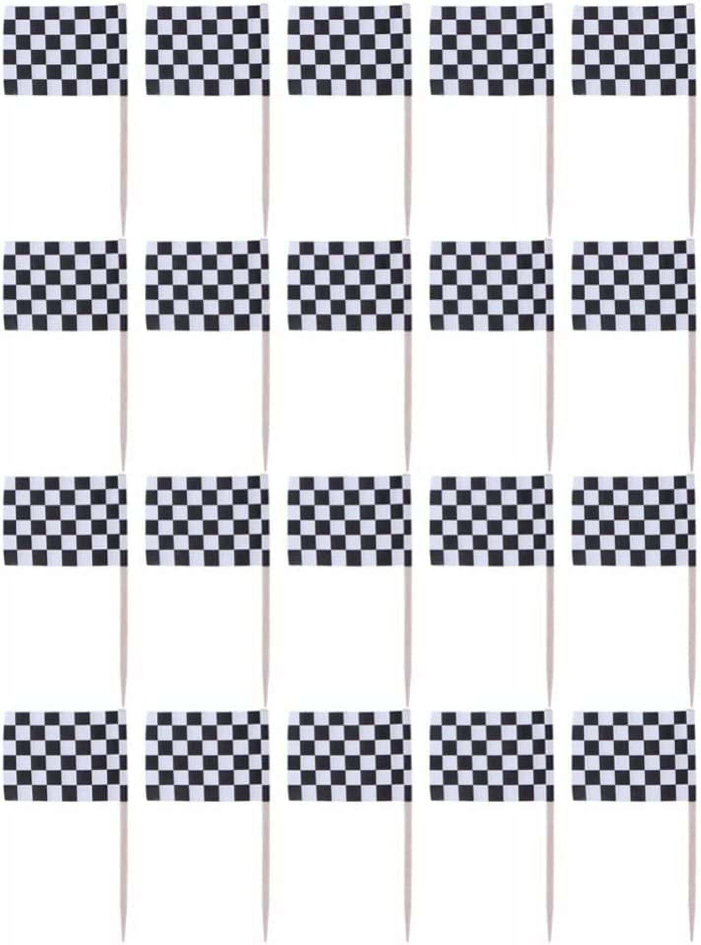 Black Decor American Flags 200pcs Checkered Flag Toothpicks Racing Flag ...