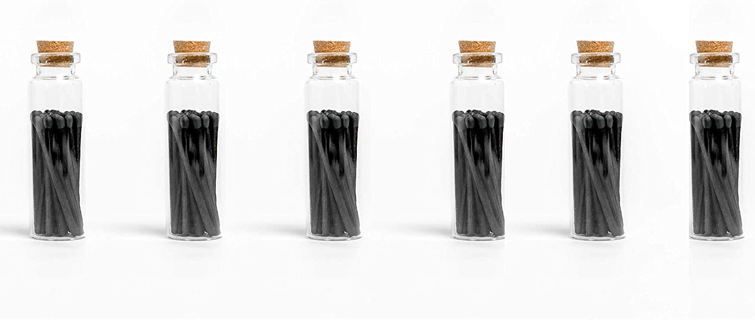 All Black Decorative Matches, 120 Small Premium Wooden Matches ...