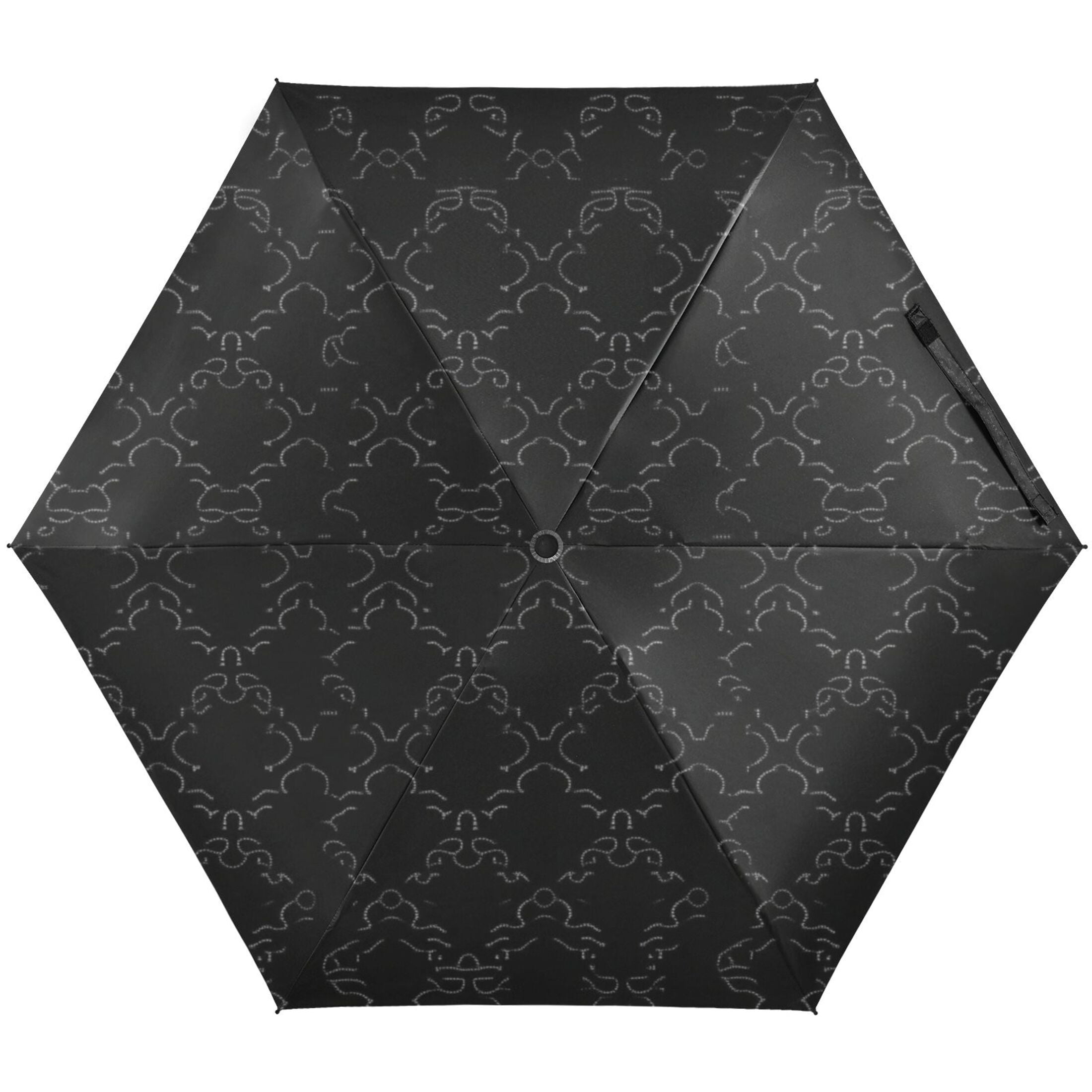Black Decorative Pattern Umbrellas for Sun Auto Open Close UV50 ...