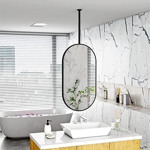 Black Decorative Simple Mirror, Ceiling Hanging Mirror for Washroom ...